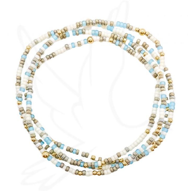 It’s a Boy Bracelet – Blue Bead Baby Shower Gift in Gold or Silver